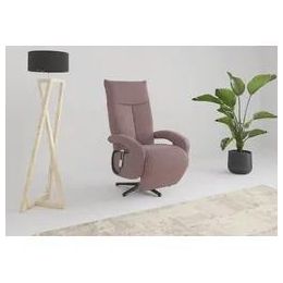 Sit & More TV-Sessel SIT & MORE "Zoe, inkl. Kopfteilverstellung & 360 Drehfunktion", lila (aubergine), B:74cm H:112cm T:82cm, 100% Polyester, Sessel, wahlweise mit 2 Motoren, Akku & Aufstehhilfe
