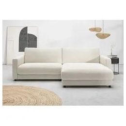 Ecksofa Home Affaire "Ecksofa Jiro, L-Form, gro&szlig;e Sitztiefe, Breite 265 cm", nature, B:265cm H:85cm T:190cm, 100% Polyester, Sofas, Ecksofa, lose Sitz- & R&uuml;ckenkissen, weicher Polsteraufbau, komfortabel & modern