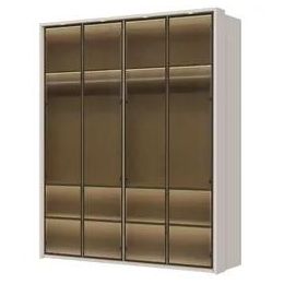 Dreht&uuml;renschrank OTTO HOME "Opera Parsol-Glast&uuml;ren, LED-Glasbodenbeleuchtung, mit und ohne Kranz", cashmere, B:187cm H:226cm T:60cm, FSC-zertifizierter Holzwerkstoff, Glas, Schr&auml;nke, Dreht&uuml;renschrank, Glast&uuml;ren, UV-Lack, LED-Innenbeleuchtung, Soft-Close-Funktion