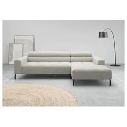 Ecksofa Home Affaire "Ecksofa Claya, L-Form, Kopfteilverstellung, Breite 258 cm", light grau, B:258cm H:71cm T:179cm, 88% Polyester, 12% Polyacryl, Sofas, Ecksofa, Moderne Steppung, weicher Polsteraufbau & saugroboterfreundliche H&ouml;he