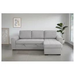 Ecksofa TRENDS BY HG "Poll L-Form, B: 245 cm", b803 zoom 19 dove, B:245cm H:85cm T:155cm, 92% Polyester;8% Nylon, Sofas, Ecksofa, mit Bettfunktion & Bettkasten