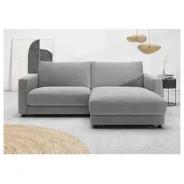 Ecksofa Home Affaire "Ecksofa Jiro, L-Form, gro&szlig;e Sitztiefe, Breite 226 cm", platin, B:226cm H:85cm T:190cm, 100% Polyester, Sofas, Ecksofa, lose Sitz- & R&uuml;ckenkissen, weicher Polsteraufbau, komfortabel & modern