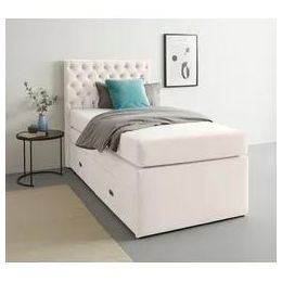 Bett Home Affaire "Boxbett Alvi mit Schubladen, Taschen-Federkernmatratze", beige, B:112cm H:133cm L:224cm, 100% Polyester, Betten, Bett, wahlweise H&auml;rtegrad der Matratze H2/H3/H4