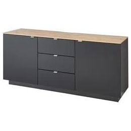 TV-Schrank Innostyle "Core, TV-Sideboard Stellma&szlig; B/H/T 180x77x44 cm", schwarz, B:180cm H:77cm T:44cm, FSC-zertifizierter Holzwerkstoff, Schr&auml;nke, TV-Sideboard mit 2 Holzt&uuml;ren und 3 Schubk&auml;sten