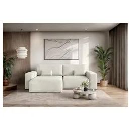 Ecksofa OTTO HOME "MATTS Schlafsofa mit Bettkasten, Ma&szlig;e B/T/H: 265/159/89 cm", creme, B:265cm H:89cm T:159cm, 100% Polyester, Sofas, Ecksofa, L-Form mit Recamiere rechts oder links, hoher Sitzkomfort
