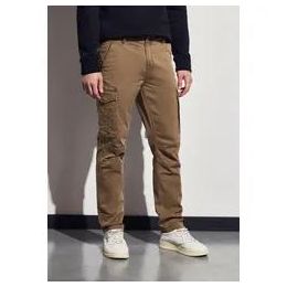 Cargohose Street One MEN, Herren, Gr. 33, L&auml;nge 32, braun (sepia braun), Web, 97% Baumwolle, 3% Elasthan, unifarben, regular fit lang, Hosen Cargohose, aus Baumwolle mit Stretchanteil