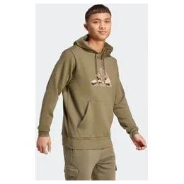 Kapuzensweatshirt Adidas SPORTSWEAR "TARNMUSTER", Herren, Gr. M, gr&uuml;n (olive strata), Obermaterial: 55% Baumwolle, 36% Polyester, 9% Viskose, normal, Rundhals, angesetztes B&uuml;ndchen, Sweatshirts