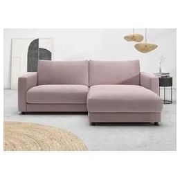 Ecksofa Home Affaire "Ecksofa Jiro, L-Form, gro&szlig;e Sitztiefe, Breite 226 cm", rosewood, B:226cm H:85cm T:190cm, 100% Polyester, Sofas, Ecksofa, lose Sitz- & R&uuml;ckenkissen, weicher Polsteraufbau, komfortabel & modern