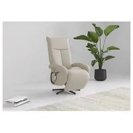 Sit & More TV-Sessel SIT & MORE "Zoe, inkl. Kopfteilverstellung & 360 Drehfunktion", beige (creme), B:74cm H:112cm T:82cm, 95% Polyester, 5% Polyamid, Sessel, wahlweise mit 2 Motoren, Akku & Aufstehhilfe
