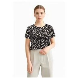 Shirtbluse Only CARMAKOMA "CARVICA SS TOP WVN NOOS", Damen, Gr. 54, brush aop:noos dirifting zebra, Web, Obermaterial: 97% Polyester, 3% Elasthan, bedruckt, regular fit normal, Rundhals, Blusen, Materialmix, regular fit