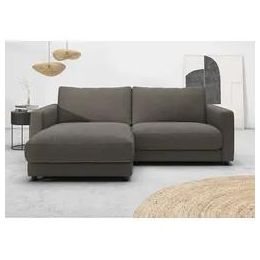 Ecksofa Home Affaire "Ecksofa Jiro, L-Form, gro&szlig;e Sitztiefe, Breite 226 cm", mocca, B:226cm H:85cm T:190cm, 85% Polyester, 15% Viskose, Sofas, Ecksofa, lose Sitz- & R&uuml;ckenkissen, weicher Polsteraufbau, komfortabel & modern