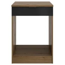 Herdumbauschrank GAMI "Eden Backofenschrank B.60", schwarz (eiche helvezia nachbildung, schwarz), B:60cm H:86cm T:60cm, Schr&auml;nke, Herdumbauschrank, Backofenschrank B.60