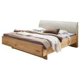 Holzbett Wiemann "Cardiff, Bettgestell, Bettrahmen, teilmassiv, mit Polsterkopfteil", bianco, eiche teilmassiv, B:160cm L:210cm, Betten, Fu&szlig;teil aus Massivholz, verschiedene Gr&ouml;&szlig;en