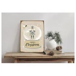 Alu-Dibond-Druck queence "Schneekugel", braun (farbe bild(er): braun), B:20cm H:30cm T:0,2cm, Alu Dibond, Bilder, Merry Christmas, Nussknacker Schild