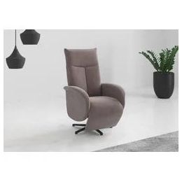 Sit & More TV-Sessel SIT & MORE "Juma, inkl. Drehfunktion & Kopfteilverstellung", taupe, B:75cm H:110cm T:82cm, 90% Polyester 10% Polyamid, Sessel, H&ouml;he Armlehne 64 cm, wahlweise mit Aufstehhilfe, 2 Motoren und Akku