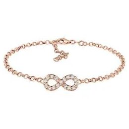 Armband Elli "Infinity Wei&szlig; 925 Silber Rosegold, mit Kristallen von Swarovski" Gr. 16, rosegold, Armb&auml;nder, Damen, 16cm,mit Steinen, Silber 925 (Sterlingsilber), Armband