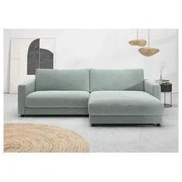 Ecksofa Home Affaire "Ecksofa Jiro, L-Form, gro&szlig;e Sitztiefe, Breite 265 cm", sage, B:265cm H:85cm T:190cm, 100% Polyester, Sofas, Ecksofa, lose Sitz- & R&uuml;ckenkissen, weicher Polsteraufbau, komfortabel & modern