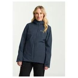 3-in-1-Funktionsjacke Jack Wolfskin "MOONRISE 3IN1 JKT W", Damen, Gr. M, midnight sky, Web, Fleece, Obermaterial: 100% Polyester. Futter: 100% Polyester, unifarben, hoch geschlossener Ausschnitt, Jacken, 3in1, mit herausnehmbarer Fleecejacke