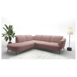 Sit & More Ecksofa SIT & MORE "Zoe", rosa (rose), B:300cm H:87cm T:267cm, 95% Polyester, 5% Polyamid, Sofas, Ecksofa, ink.Sitztiefenverstellung, wahlweise mit Kopfteilverstellung