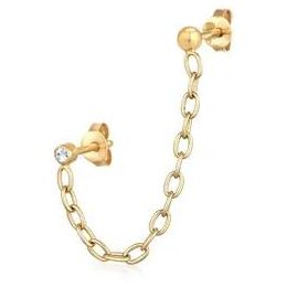 Paar Ohrstecker Elli "Kette Piercing 925 Silber, mit Kristallen von Swarovski", gold, Ohrringe, Damen, onesize,mit Steinen, Silber 925 (Sterlingsilber)