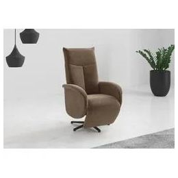 Sit & More TV-Sessel SIT & MORE "Juma, inkl. Drehfunktion & Kopfteilverstellung", hellbraun, B:75cm H:110cm T:82cm, 100% Polyester, Sessel, H&ouml;he Armlehne 66 cm, wahlweise mit Aufstehhilfe, 2 Motoren und Akku
