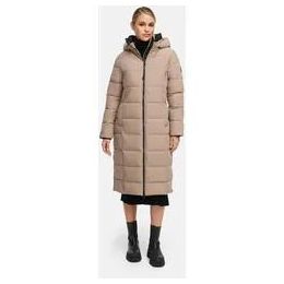 Winterjacke Marikoo "Lanitaa", Damen, Gr. 3XL, beige (taupegrau), Obermaterial: 100% Polyester; Futter: 100% Polyester; Wattierung: 100% Polyester; &Auml;rmelfutter: 100% Polyester, Jacken Winterjacke, Steppmantel mit abnehmbarer Kapuze