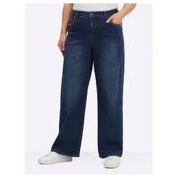 Bequeme Jeans sheego, Damen, Gr. 56, Normalgr&ouml;&szlig;en, blau (blau, stone, washed), 99% Baumwolle, 1% Elasthan, unifarben, lang, Jeans