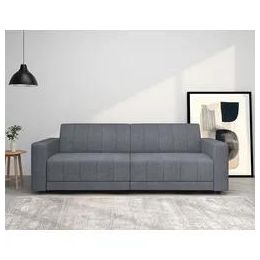 3-Sitzer DOREL HOME "Allie II Schlafsofa 225 cm", grau, B:225cm H:82cm T:91cm, 100% Polyester, Sofas, Bett-Funktion (108/190cm), R&uuml;ckenlehne 2-teilig, mit Steppung