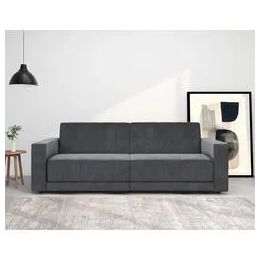 3-Sitzer DOREL HOME "Allie II Schlafsofa 225 cm", grau (anthrazit), B:225cm H:82cm T:91cm, 100% Polyester, Sofas, Bett-Funktion (108/190cm), R&uuml;ckenlehne 2-teilig, mit Steppung, Topseller