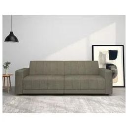3-Sitzer DOREL HOME "Allie II Schlafsofa 225 cm", cappucine, B:225cm H:82cm T:91cm, 100% Polyester, Sofas, Bett-Funktion (108/190cm), R&uuml;ckenlehne 2-teilig, mit Steppung