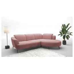 Sit & More Ecksofa SIT & MORE "Zoe", rosa (rose), B:309cm H:87cm T:199cm, 95% Polyester, 5% Polyamid, Sofas, Ecksofa, ink.Sitztiefenverstellung, wahlweise mit Kopfteilverstellung