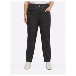 Bequeme Jeans sheego, Damen, Gr. 40, Normalgr&ouml;&szlig;en, schwarz denim, 99% Baumwolle, 1% Elasthan, unifarben, lang, Jeans