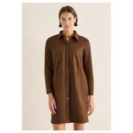 Shirtkleid Cecil, Damen, Gr. M (40), US-Gr&ouml;&szlig;en, mocha caramel, Stoff, 95% Polyester, 5% Elasthan, unifarben, comfort fit knieumspielend, V-Ausschnitt, abgesteppt, Kleider Shirtkleid, knielang
