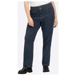 Bequeme Jeans sheego, Damen, Gr. 58, Normalgr&ouml;&szlig;en, dunkelblau, 99% Baumwolle, 1% Elasthan, unifarben, lang, Jeans