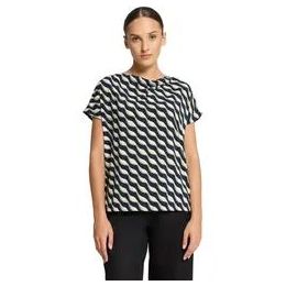 Kurzarmshirt Betty Barclay "Damen mit Wasserfallausschnitt", Damen, Gr. 48, bunt (dunkelblau, gr&uuml;n), Jersey, Obermaterial: 95% Polyester, 5% Elasthan, Basic, figurumspielend normal, Wasserfallausschnitt, Shirts