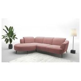 Sit & More Ecksofa SIT & MORE "Zoe", rosa (rose), B:309cm H:87cm T:199cm, 95% Polyester, 5% Polyamid, Sofas, Ecksofa, ink.Sitztiefenverstellung, wahlweise mit Kopfteilverstellung