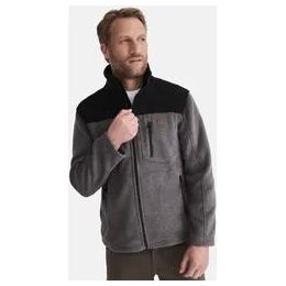 Fleecejacke HERO by John Medoox "JOEL Heavy Strick-Fleecejacke", Herren, Gr. XXL, schwarz anthra melange, Fleece, 100% Polyester, regular fit, Jacken Fleecejacke, Sherpa fleece Straight Fit Casual Sherpa f&uuml;r Herren