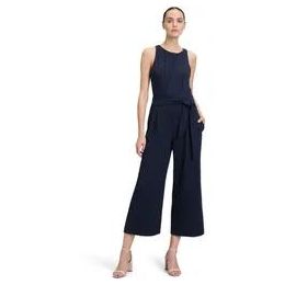 7/8-Overall Vera Mont "Damen mit Bindeg&uuml;rtel", Damen, Gr. 44, Normalgr&ouml;&szlig;en, blau (night sky), Obermaterial: 95% Polyester, 5% Elasthan; Futter: 100% Polyester, figurumspielend, Rundhals, Overalls