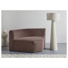Sofa-Eckelement "LYZA mit gerundeter R&uuml;ckenlehne, Ma&szlig;e B/T/H: 122/104/74 cm", braun, B:122cm H:74cm T:104cm, 100% Polyester, LeGer Home by Lena Gercke, Polsterelemente, als Modul oder separat verwendbar, f&uuml;r individuelle Zusammenstellung