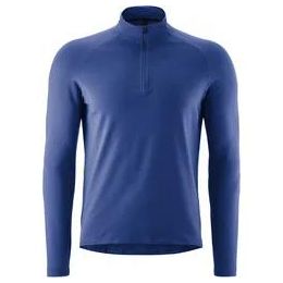 Radtrikot Gonso "Essential Jersey Longsleeve M", Herren, Gr. XXL, jeansblau, 86% Polyester, 14% Elasthan, hoch geschlossener Ausschnitt, Trikots, Herren Fahrradtrikot langarm, Midlayer Trikot