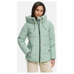 Winterjacke Marikoo "Kuscheltatze", Damen, Gr. M, smokey mint, Obermaterial: 100% Polyester; Futter: 100% Polyester; Wattierung: 100% Polyester; &Auml;rmelfutter: 100% Polyester, Jacken Winterjacke, mit w&auml;rmendem Innenfutter und extra hohem Kragen
