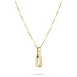 Kette mit Anh&auml;nger Liebeskind Berlin "Schmuck Edelstahl Halskette The Festive Mini Link Sparkle", gold (gelbgoldfarben, kristallwei&szlig;), Halsketten, Damen, Edelstahl, L: 45 B: 2mm, mit Zirkonia (synth.), B:2mm