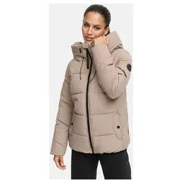 Winterjacke Marikoo "Kuscheltatze", Damen, Gr. M, taupe grau, Obermaterial: 100% Polyester; Futter: 100% Polyester; Wattierung: 100% Polyester; &Auml;rmelfutter: 100% Polyester, Jacken Winterjacke, mit w&auml;rmendem Innenfutter und extra hohem Kragen