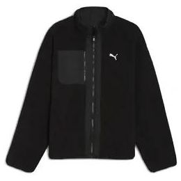 Winterjacke Puma "REVERSIBLE HYBRID SHERPA JACKET", Herren, Gr. XL, schwarz (Puma schwarz), Rippware, Obermaterial: 100% Polyester, unifarben, relaxed fit normal, Jacken Winterjacke, mit WarmCELL Technologie, wasserabweisend, mit K&auml;ngurutasche