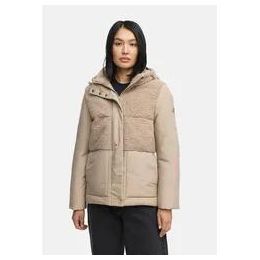 Winterjacke Marikoo "Sheeta", Damen, Gr. M, beige (light taupe), Obermaterial: 100% Polyester; Futter: 100% Polyester; Wattierung: 100% Polyester; &Auml;rmelfutter: 100% Polyester, Jacken Winterjacke, Kombination aus Teddyfleece und glattem Material