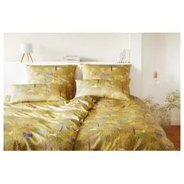 Bettw&auml;sche Elegante "Dreamland", goldgelb, B/L: 155cm x 220cm, 1 Stk., 1 Stk., Satin, B/L: 80cm x 80cm, 2 Stk., Satin, Obermaterial: 50% Baumwolle, 50% Viskose, Bettw&auml;sche, Bettw&auml;sche, angenehmes Hautgef&uuml;hl