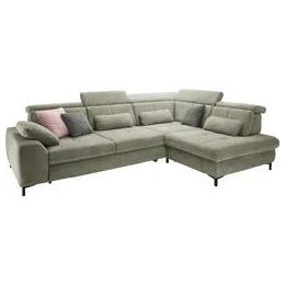 Ecksofa, gr&uuml;n (famosa gr&uuml;n), SET ONE BY Musterring, Sofas, B/H/T: 317cm x 86cm x 220cm, Flachgewebe, Armlehne links, Sitztiefenverstellung,Kopfteilverstellung,Bettfunktion,Schubkasten, 100% Polyester, Ecksofa, Kaltschaumpolsterung, Flachgewebe, whlw. mit Funktionen, Sitzh&ouml;he 49, B:317cm H:86cm T:220cm