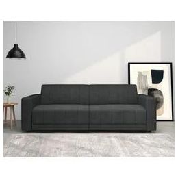 3-Sitzer DOREL HOME "Allie II Schlafsofa 225 cm", grau (anthrazit), B:225cm H:82cm T:91cm, 100% Polyester, Sofas, Bett-Funktion (108/190cm), R&uuml;ckenlehne 2-teilig, mit Steppung