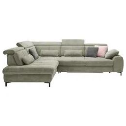 Ecksofa, gr&uuml;n (famosa gr&uuml;n), SET ONE BY Musterring, Sofas, B/H/T: 317cm x 86cm x 220cm, Flachgewebe, Armlehne rechts, Sitztiefenverstellung,Kopfteilverstellung,Ohne Bettfunktion,Ohne Schubkasten, 100% Polyester, Ecksofa, Kaltschaumpolsterung, Flachgewebe, whlw. mit Funktionen, Sitzh&ouml;he 49, B:317cm H:86cm T:220cm