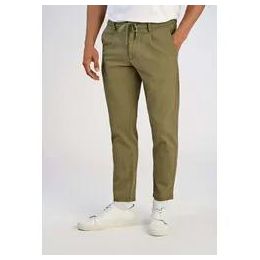 Stoffhose LINDBERGH "Freizeithose Carrot Fit, Cropped Length", Damen, Gr. S, army, Obermaterial: 98% Baumwolle, 2% Elasthan, unifarben, weit, unten schmal, Hosen Stoffhose